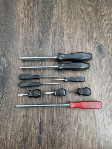 Snap-on Screwdrivers, Lot of 9, Black Hard Handle & Posidriv Mixed Tool ...