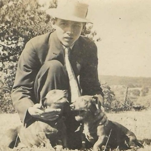 Small Vintage Snapshot Photo Young Man in Suit with Two Dachshund ...