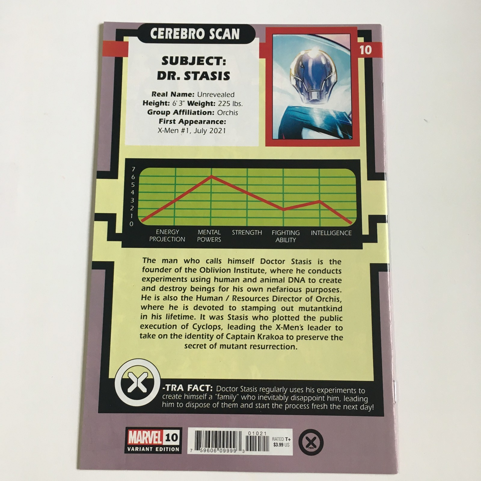 X-Men #10 Dr. Stasis Trading Card Variant Cover 2022 Marvel Comics VF ...