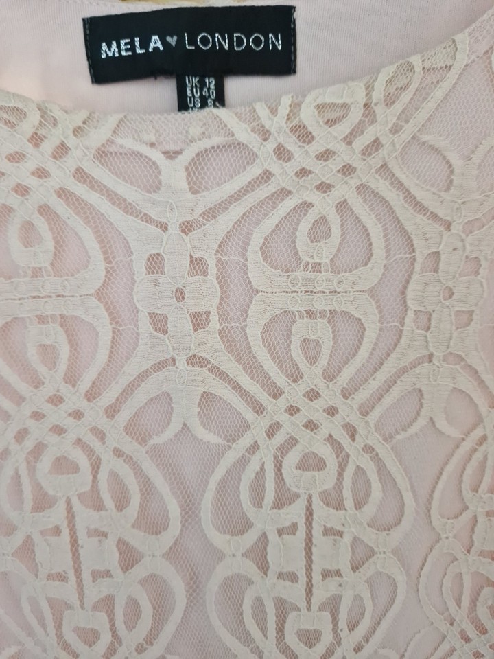Mela London Cream Lace Dress Size 12 | eBay UK