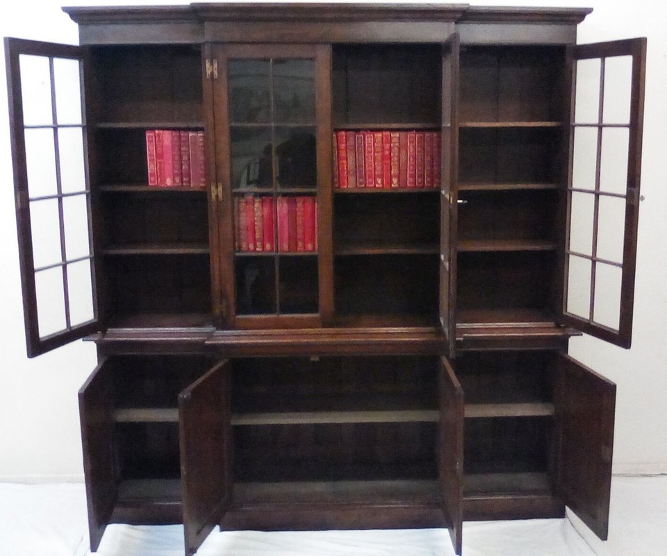 Titchmarsh and Goodwin style Oak Large Four Door Bookcase | eBay UK