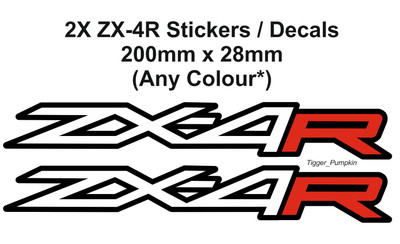 ZX-4R ZX4R Fairing Decals / Stickers (Any Colour*) (200mm x 25mm) X2 | eBay
