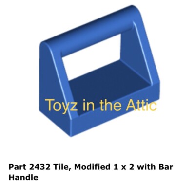 Lego 2x 2432 Blue Tile, Modified 1 x 2 with Bar Handle 1499 | eBay