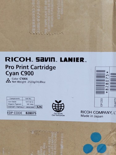 828075 Genuine Ricoh Cyan Toner Cartridge For Ricoh PRO C900 828-075 | eBay