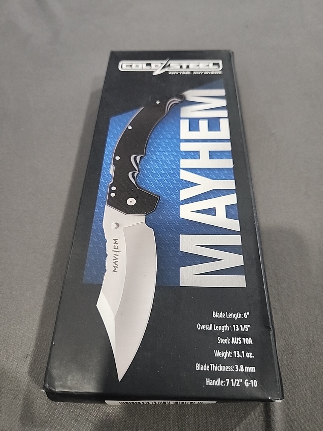 Cold Steel Mayhem Atlas Lock Folding Knife 6" AUS-10A Steel Blade G10 ...