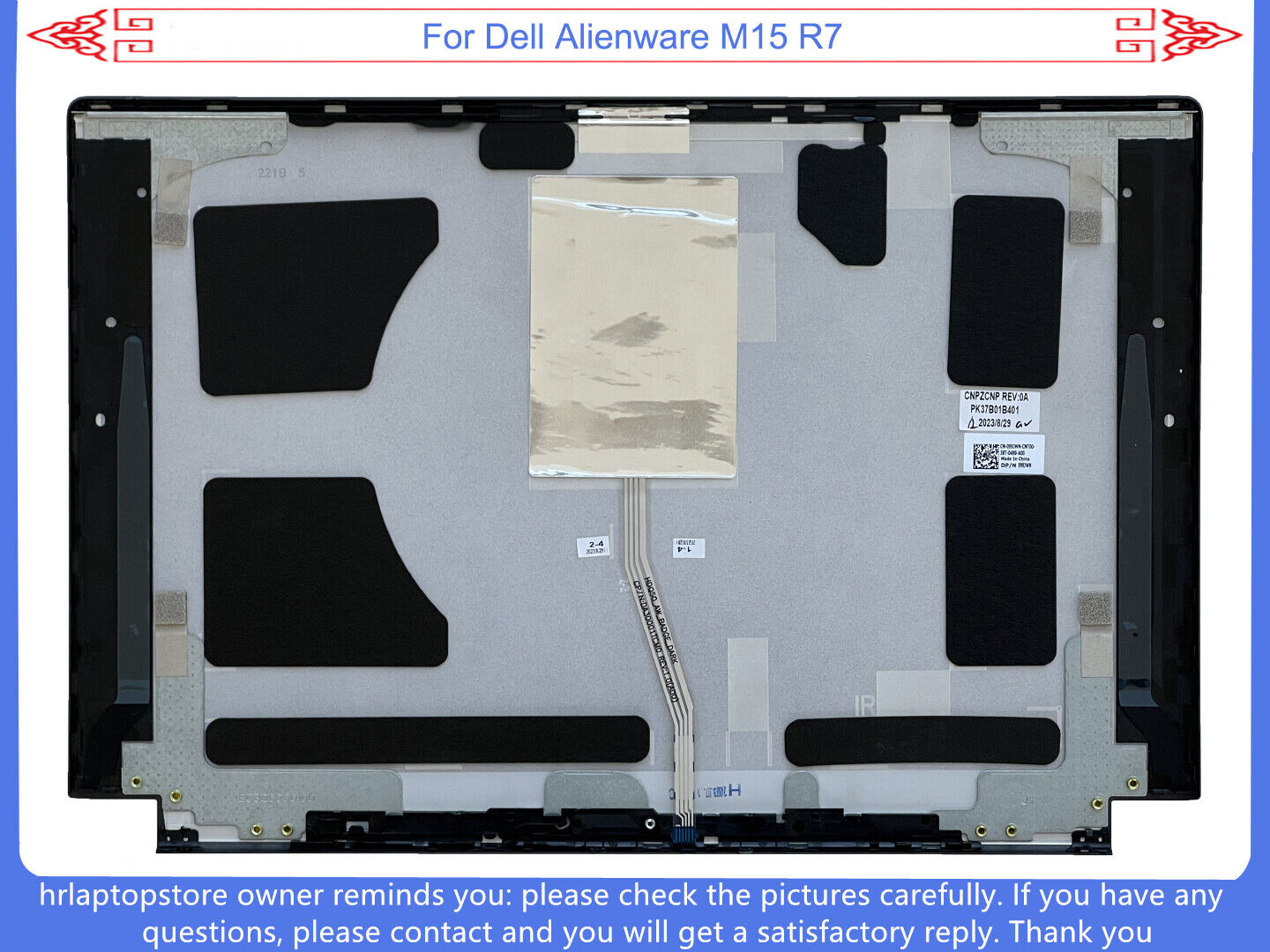 New For Dell Alienware M15 R7 LCD Back Cover Laptop Rear Top Lid A ...