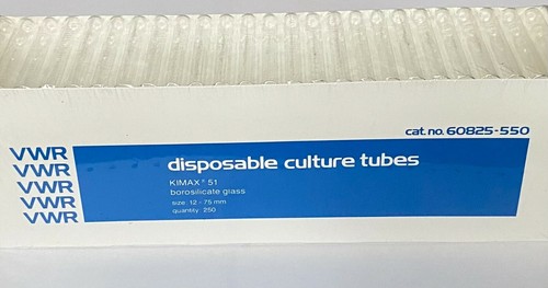 VWR KIMAX 51 Borosilicate Glass culture Tubes Sealed 250 PCS 12X75MM ...