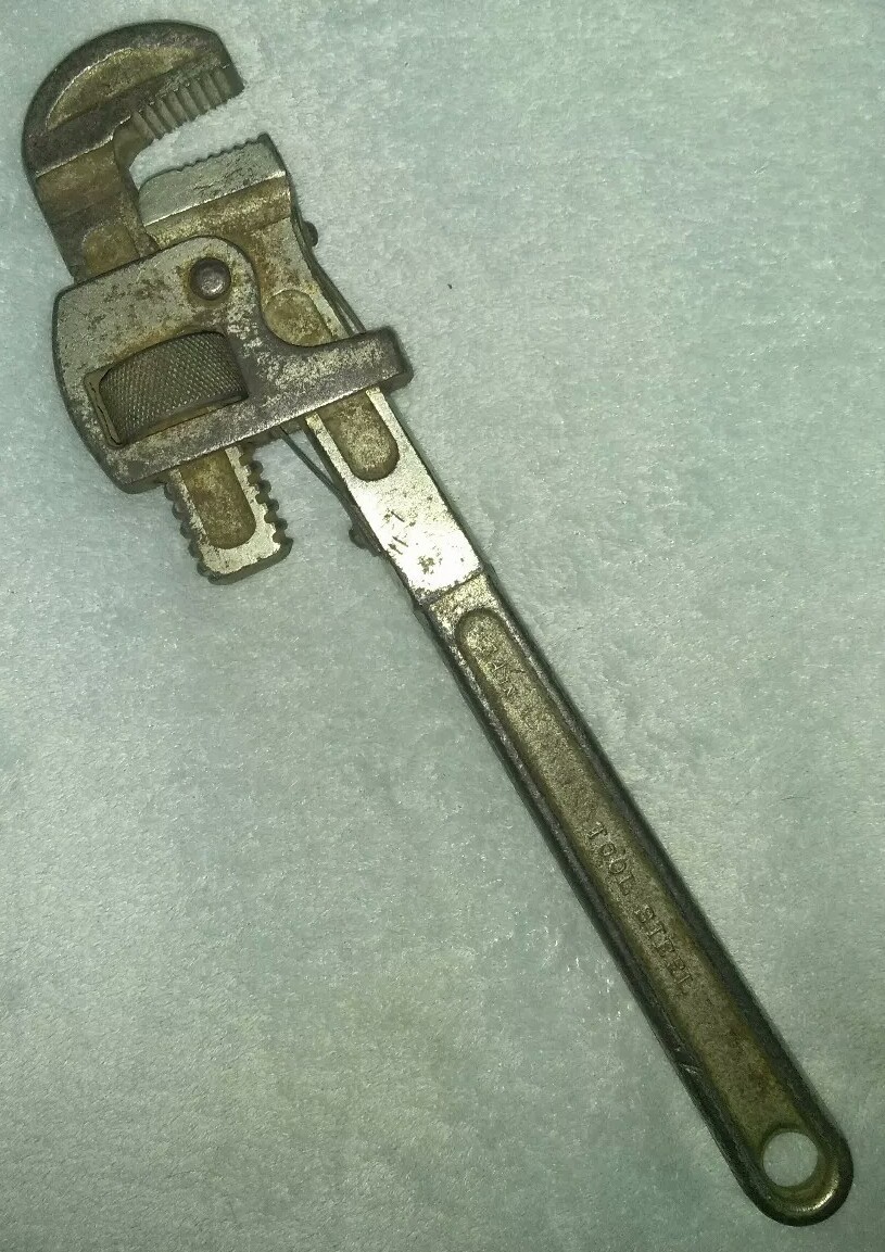 VINTAGE 14" DUNLAP PIPE WRENCH, DROP FORGED STEEL USA MONKEY WRENCH | eBay