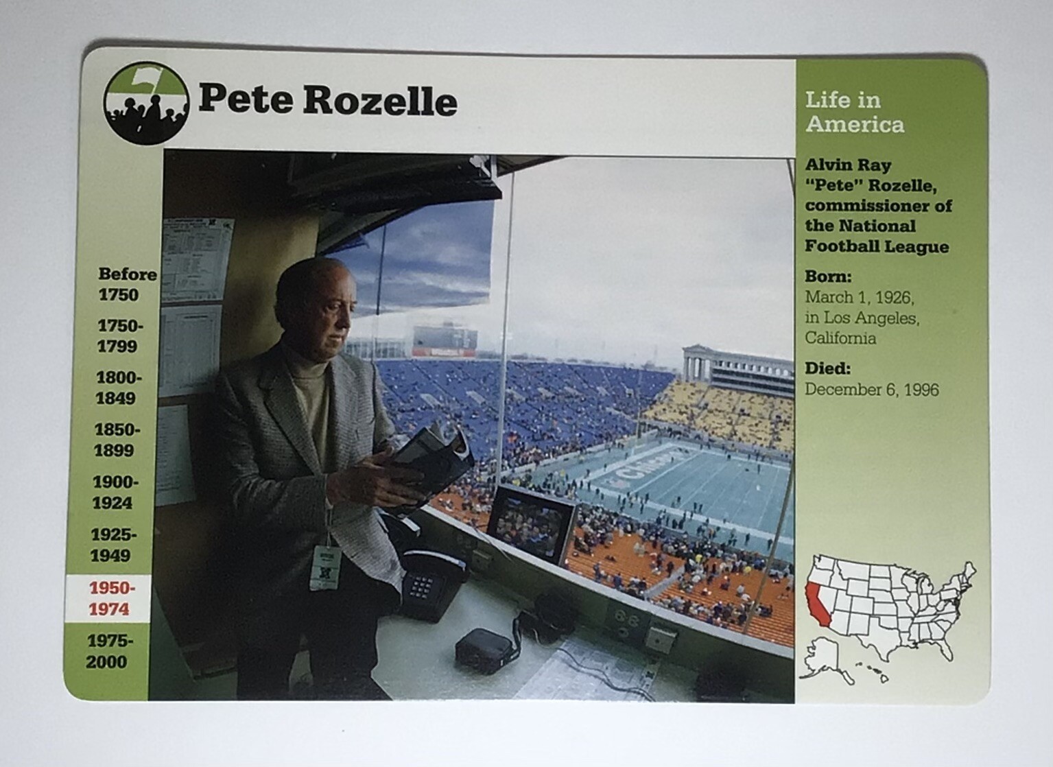 PETE ROZELLE Commissioner NFL Football 1997 GROLIER STORY OF AMERICA ...