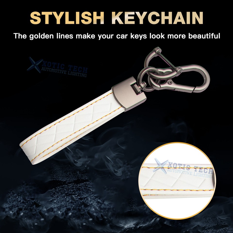White Full Seal Keyless Key Fob Cover w/Keychain For Cadillac CT5 CT6 ...