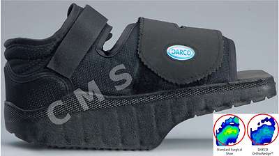 DARCO OrthoWedge Healing Off-Loading Shoe Black Post-Op Square Toe New ...