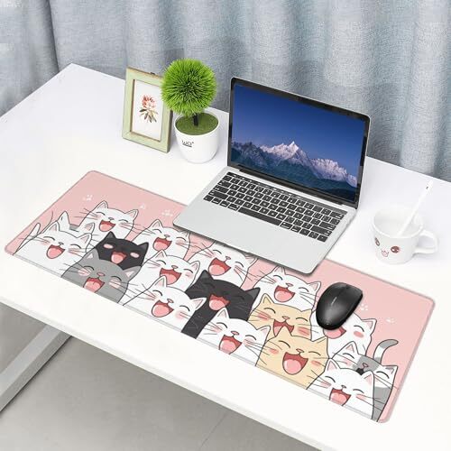 Cat Large Mouse Pad Extended Desk Mat for Keyboard and Mouses Gaming ...
