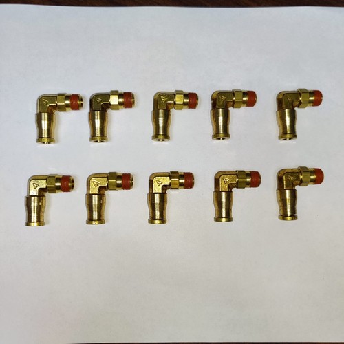 Alkon Brass Swivel Elbow PushIn Connector 1/8" NPT 1/4" AQ69-PS-4x2 (10 ...