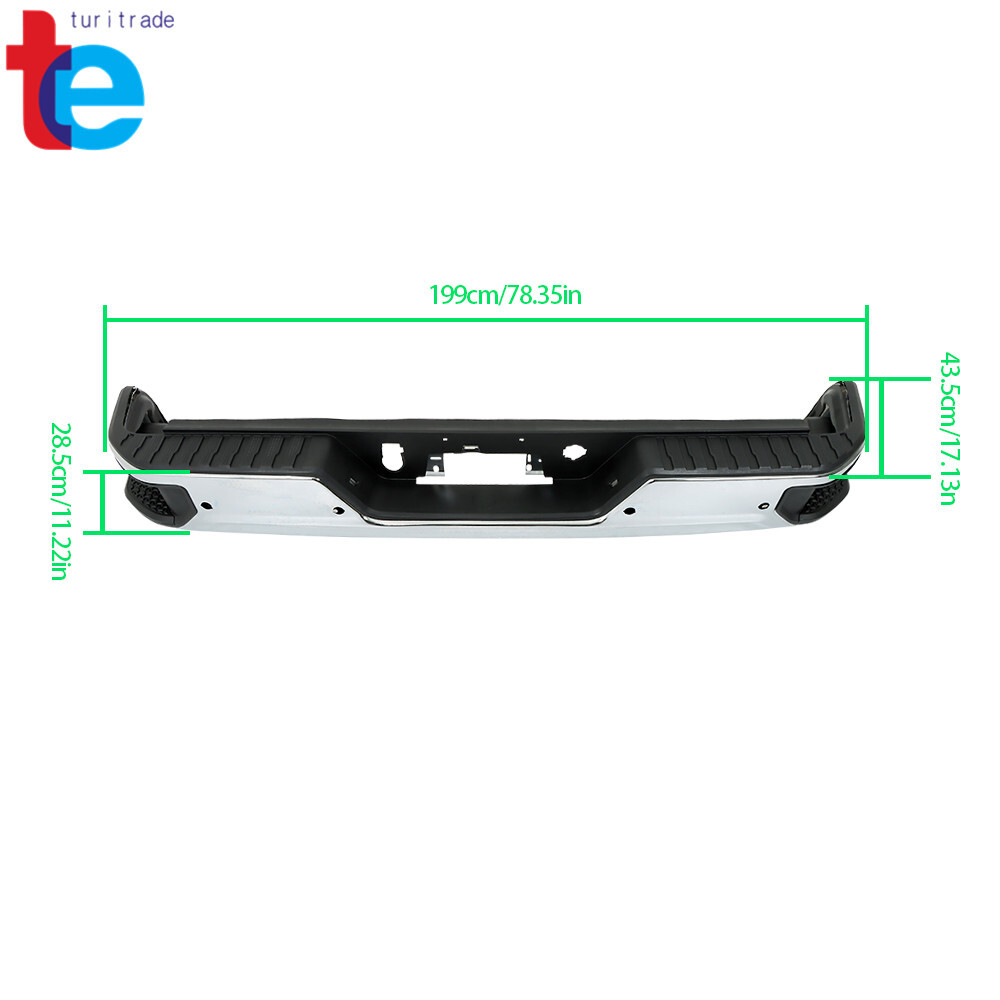 Chrome Rear Bumper Assembly Steel For Chevy Silverado GMC Sierra 1500 ...