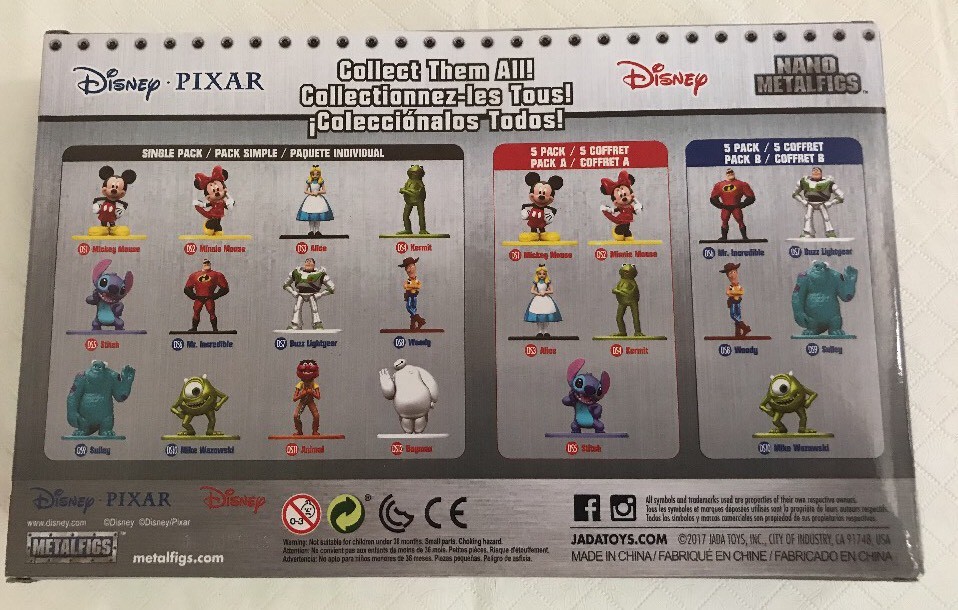 Disney Pixar Nano Metalfigs 10 Pack Exclusives JADA TOYS 100% Die-Cast ...