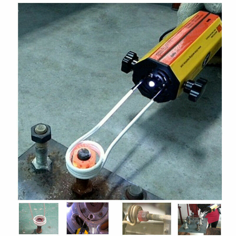 1100W Ductor Hand Held Magnetic Induction Heater Kit Flameless Heat 8 ...