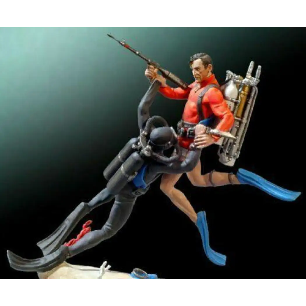 1/32 54mm Resin Model Kit Scuba Divers Underwater Struggle James Bond ...