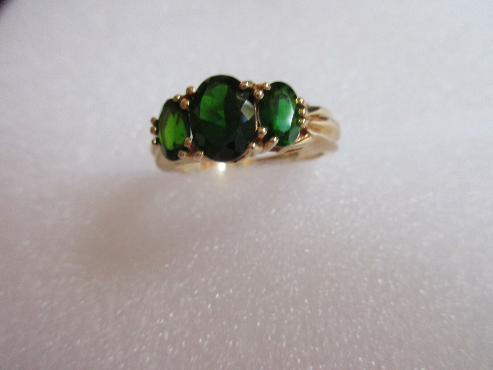 14K YELLOW GOLD RUSSIAN DIOPSIDE/CHROME DIOPSIDE RING | eBay