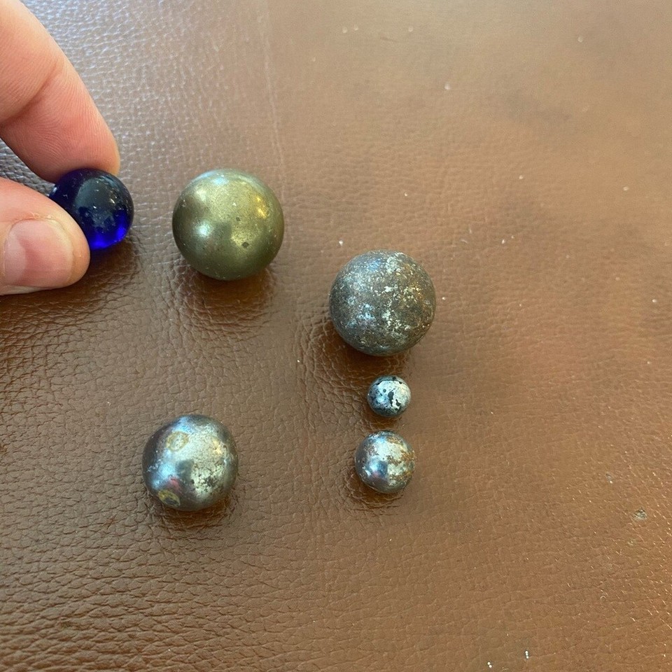 Vintage metal marbles five total | eBay