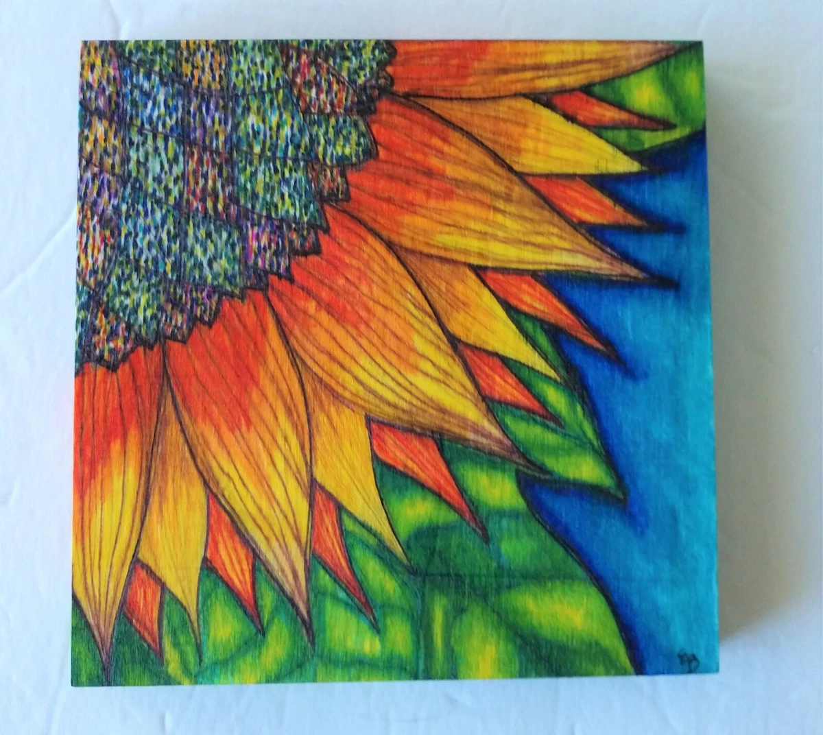 Abstract Sunflower Drawings In Graphite