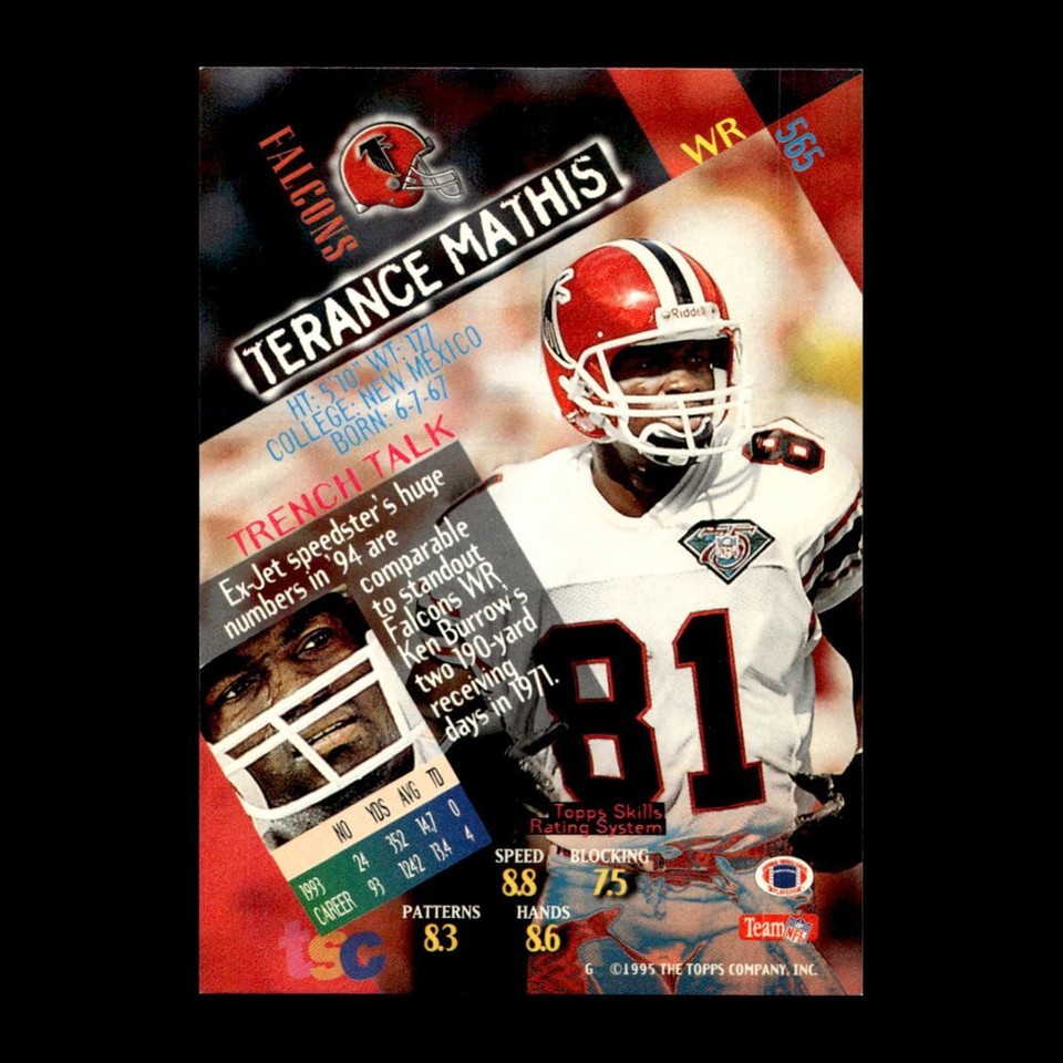Terrance Mathis 1995 Stadium Club Atlanta Falcons #565 R329C 77 | eBay