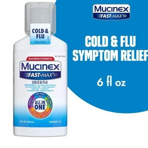 Buy 6Oz MUCINEX Fast-Max Cold & Flu ALL IN ONE Liquid MAXIMUM STRENGTH ...