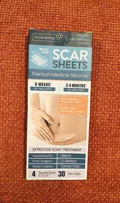 Nuvadermis @ Medical Silicone Scar Removal Treatment Sheets, 4 reusable ...