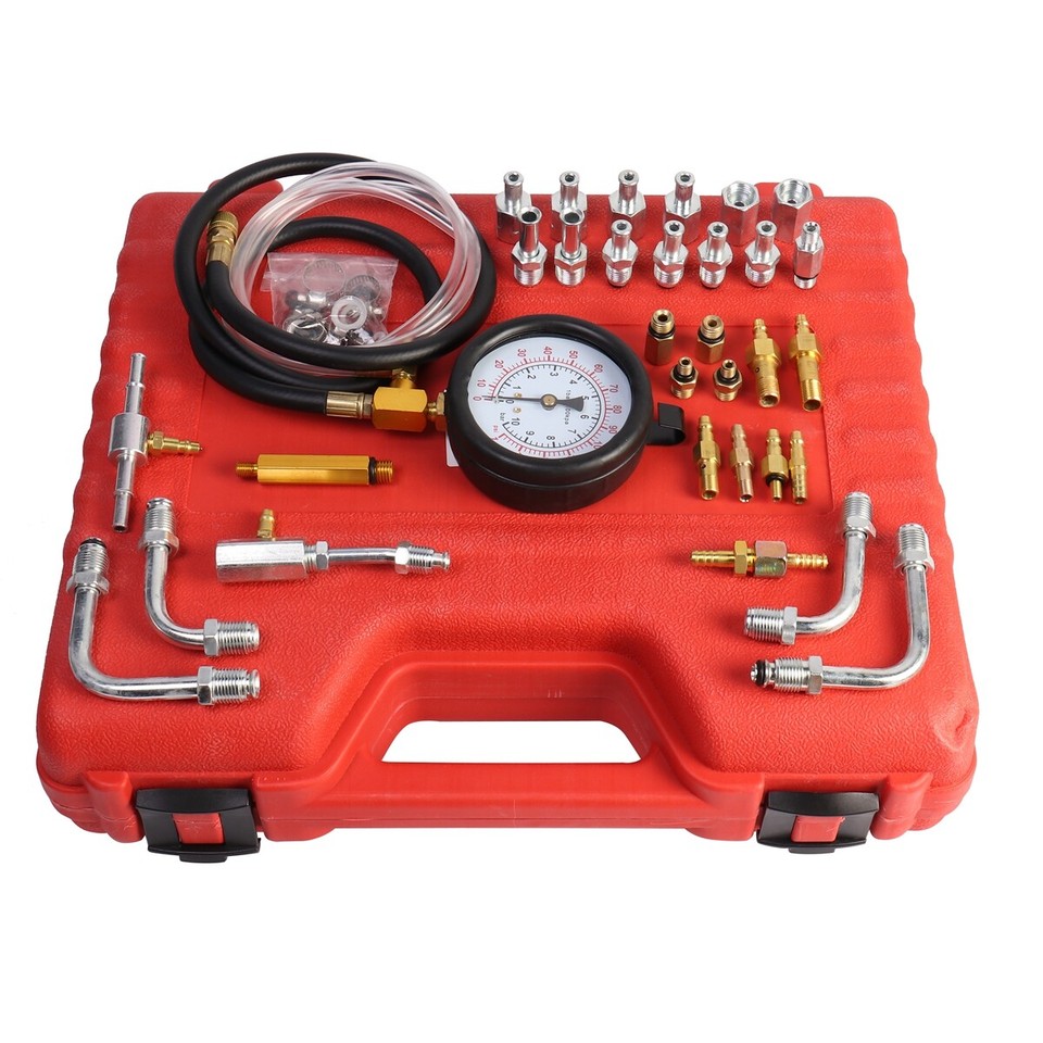 Fuel Injection Pressure Tester Gauge w/ Dual Gauge Readings Kit 0 ...