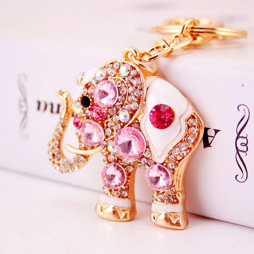 Elephant Animal Crystal Rhinestone Keychain Handbag Car Key Chain ...