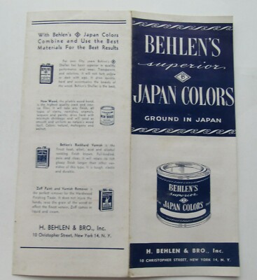 Behlen's Japan Color's Paint Brochure Ground In Japan 1950's | eBay