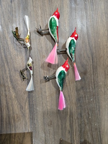FIND BEAUTIFUL CLIP ON VINTAGE CHRISTMAS TREE, BIRDS GLASS. | eBay