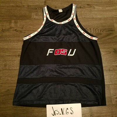VINTAGE FUBU SPORTS 05 Basketball Jersey blue BOOTLEG Made in USA Tank ...