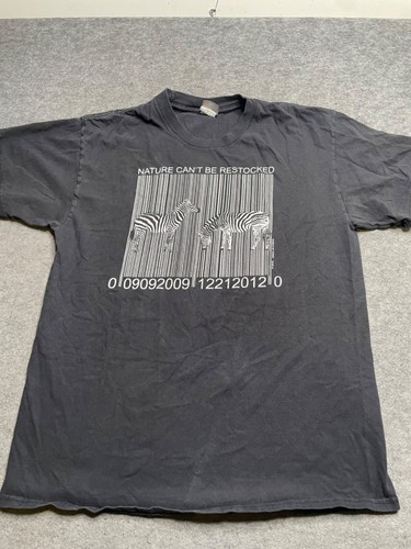 2009 Safelink Nature Cant Be Restocked Zebra T Shirt Barcode USA Size L ...