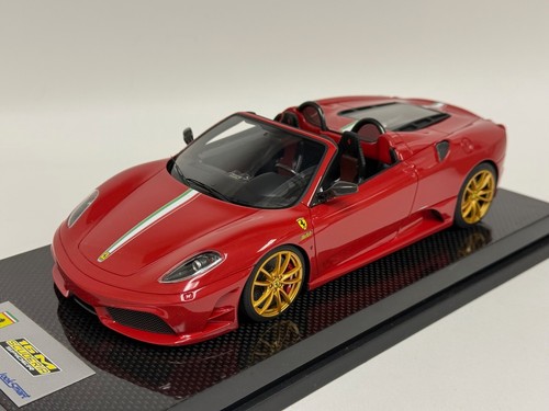 1/18 Looksmart Ferrari F430 Scudera 16M En Rojo Metálico Carbono Base ...