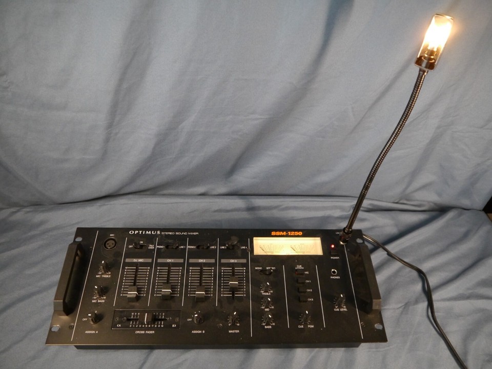 VINTAGE OPTIMUS SSM-1250 3 CHANNEL STEREO SOUND MIXER LAMP INCLUDED | eBay