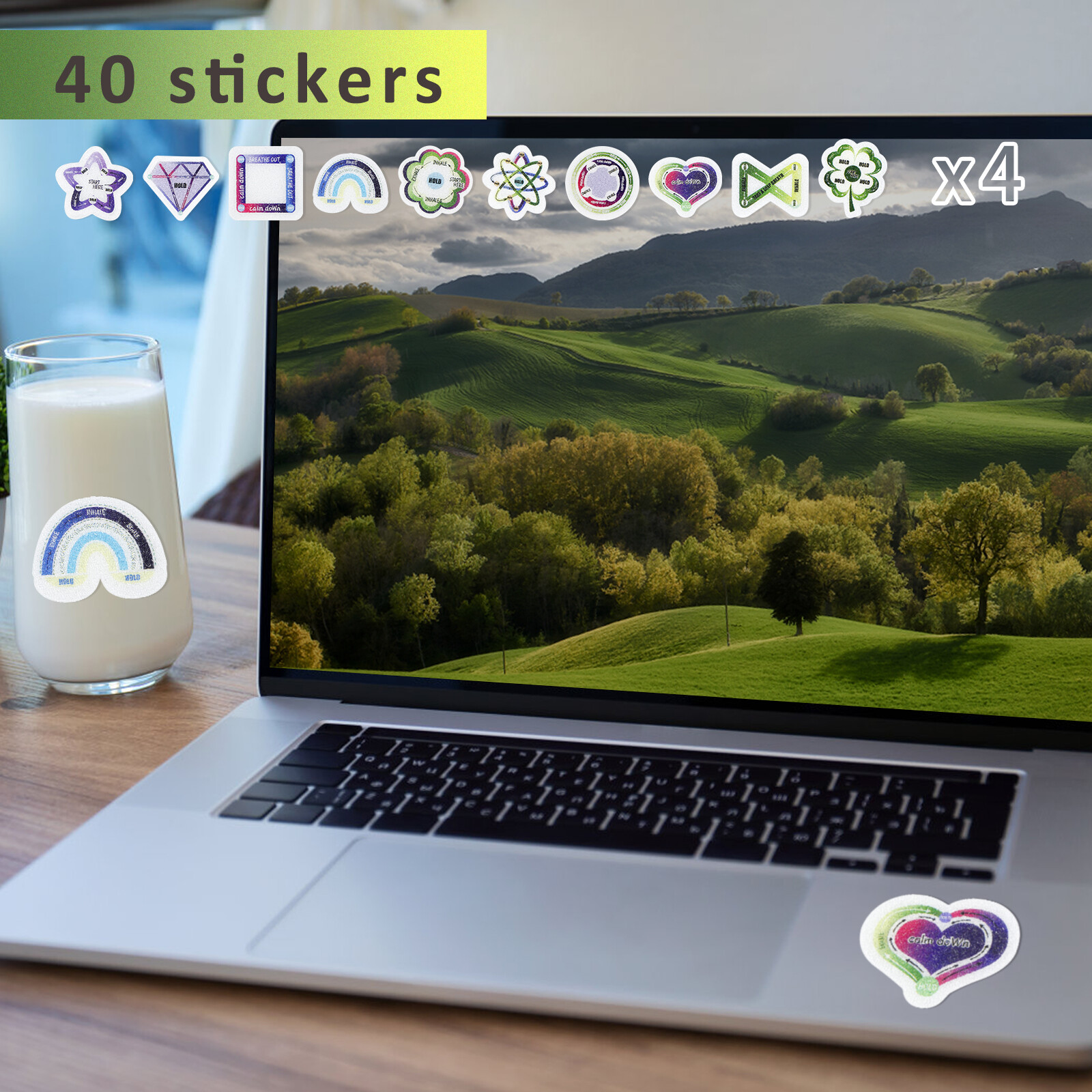 40Pcs Calm Stickers Set 10 Styles Reusable Tactile Rough Textured ...