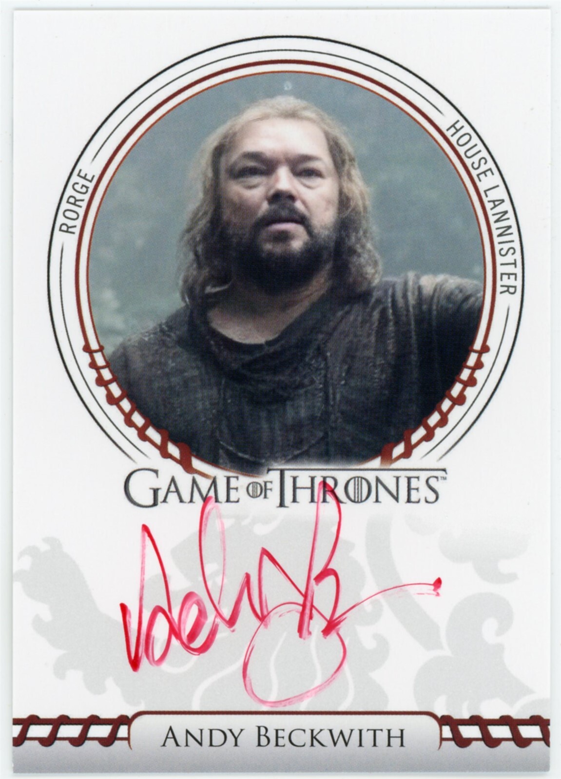 2024 Game of Thrones Legends of the Realm Andy Beckwith Sigil Autograph ...