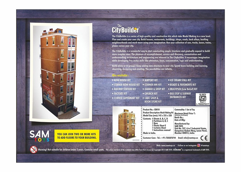 The CityBuilder Apartment Building Cardboard Model Making Kit - O Scale ...