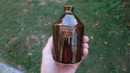 Jefferson County ABC 1884 Stoneware Small Jug Alcohol PA Pennsylvania ...