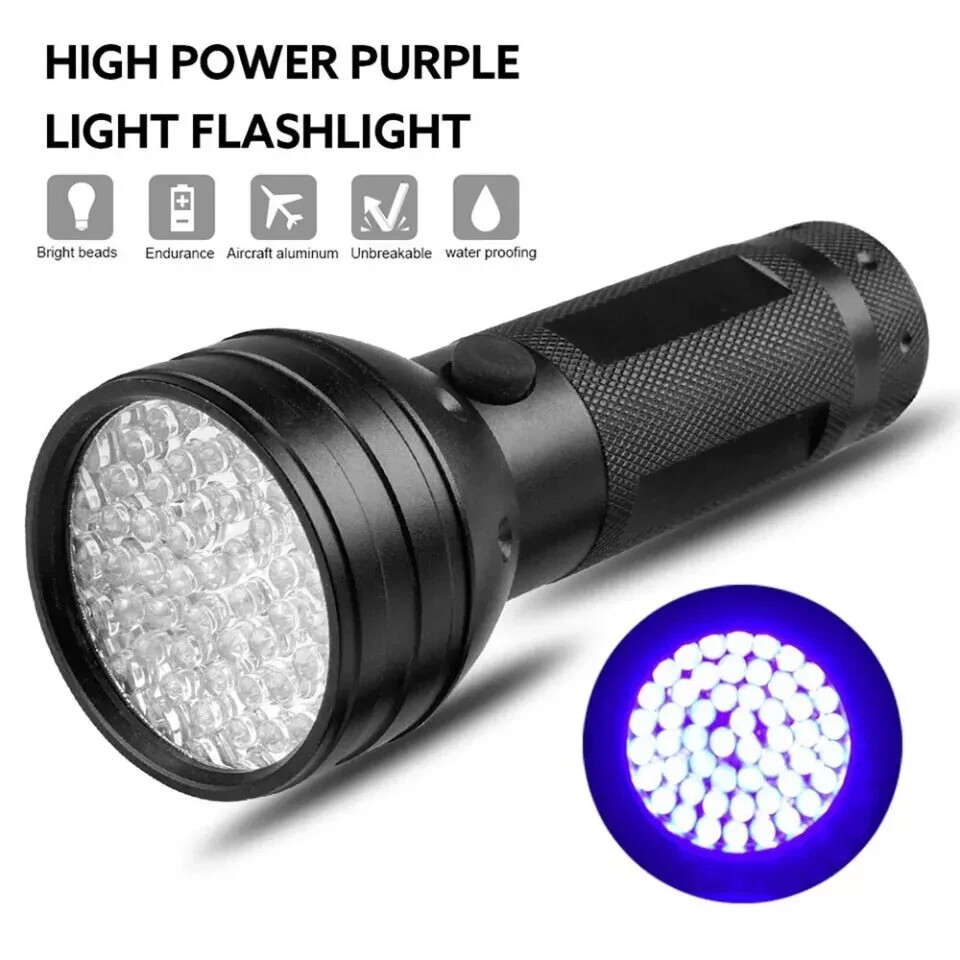 UV Ultra Violet 51 LED Flashlight Blacklight Light 395 nM Inspection ...