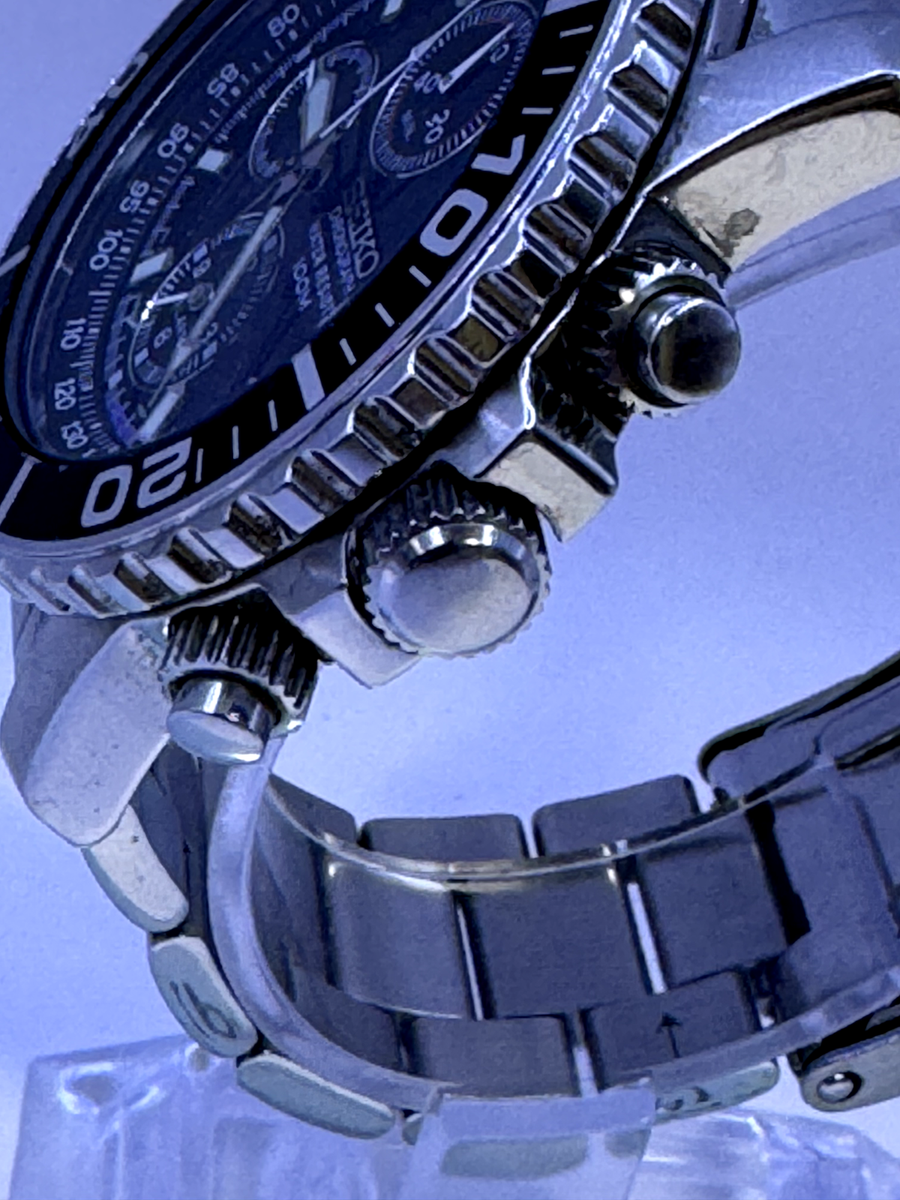 SEIKO 7T62-0CV0 BLACK DIAL QUARTZ CHRONOGRAPH ALARM MENS SEIKO 7T62-0CV0 BLACK DIAL QUARTZ CHRONOGRAPH ALARM MENS