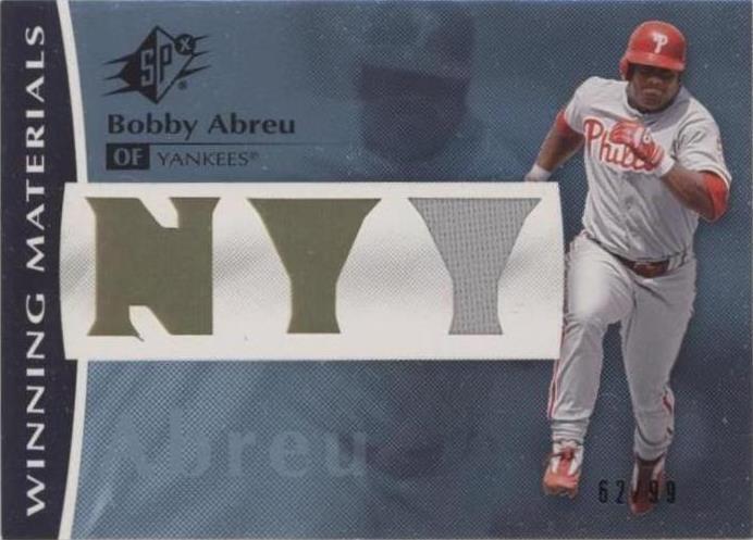 2008 SPx - Winning Materials Bobby Abreu #WM-BA Team /99 (MEM) for sale ...