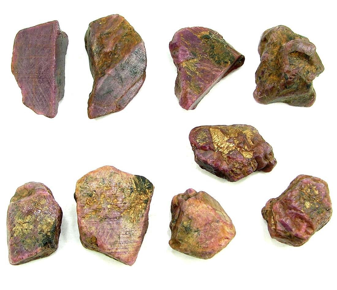 400.00 Ct Natural Raw Ruby Corundum Gemstone Rough Lot of 9 Pcs Crystal ...