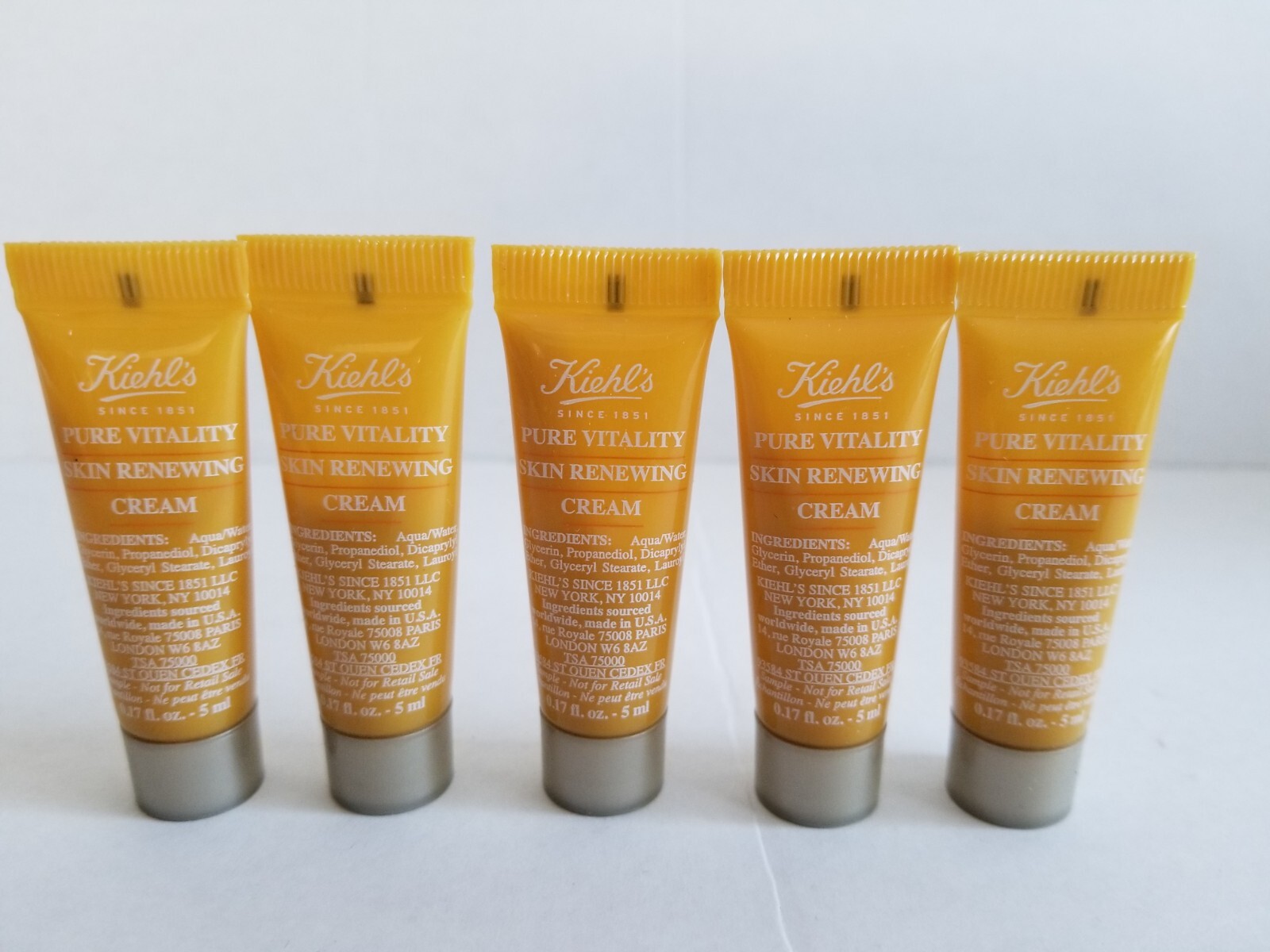 Kiehl's 5 Pcs. Pure Vitality Skin Renewing Cream 0.17fl.oz / 5 ml Total Of 25 ml | eBay