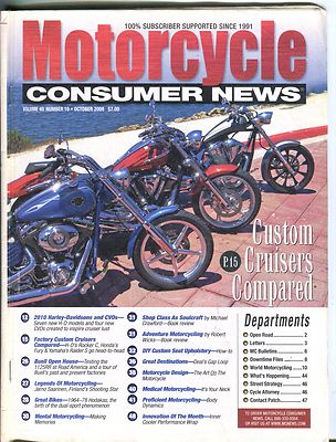 Motorcycle Consumer News Magazine October 2009 EX No ML 042917nonjhe | eBay