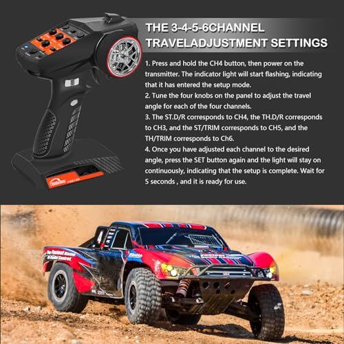 RC Radio System 7CH 2.4G RC Transmitter with Receiver Anti-Jamming B ...