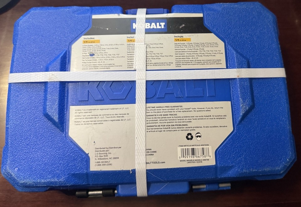 Kobalt 51 Piece SAE & Metric Socket Set Polished Chrome Mechanics Tool ...