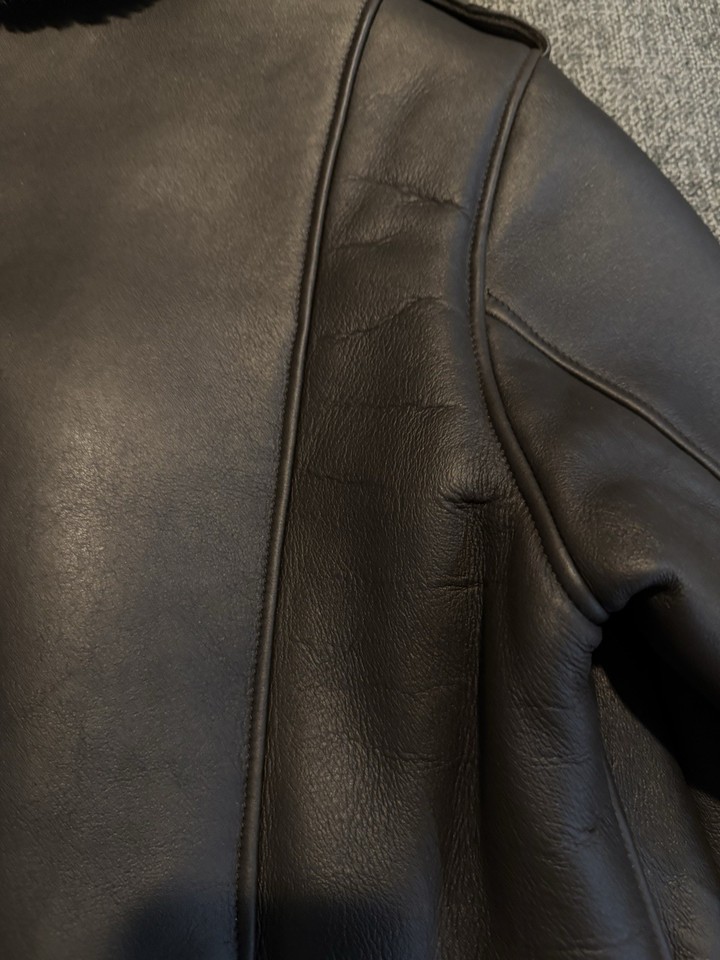 🧥RARE Vintage PASHA VENETO Soft Shearling Brown Leather Warm Field ...
