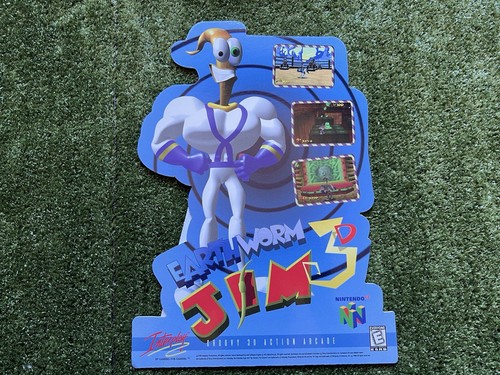 N64 Nintendo 64 Earthworm Jim 3D Store Display Countertop Standee ...