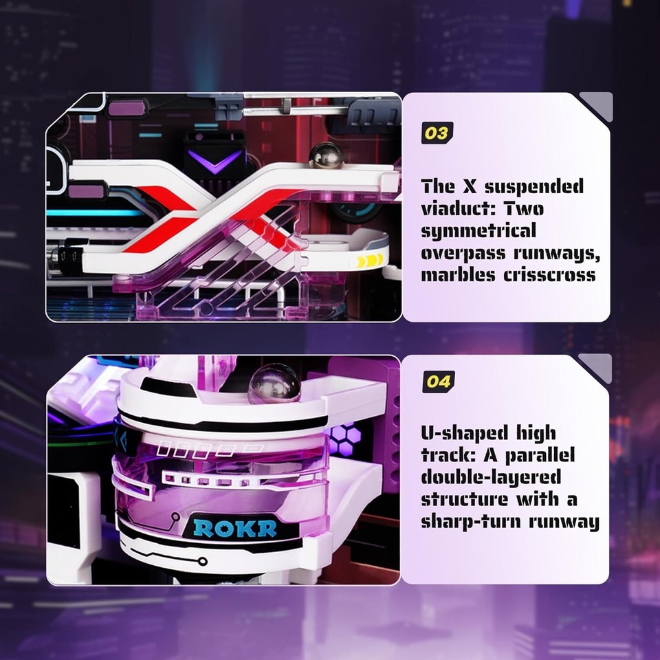 ROKR Parallel World Marble Run LED Glow in The Dark 3D Puzzle Model ...